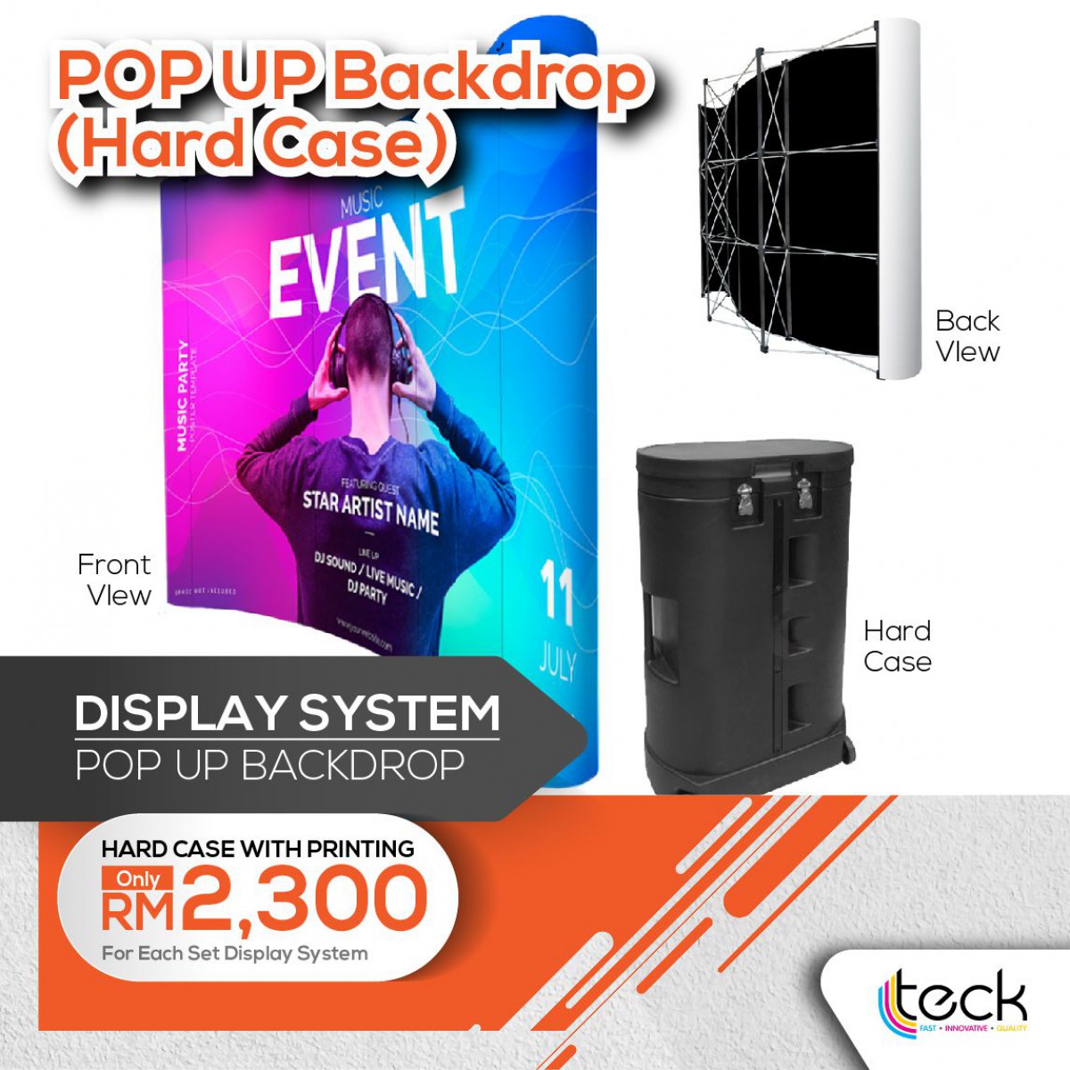 Pop Up Backdrop Curve (with print)