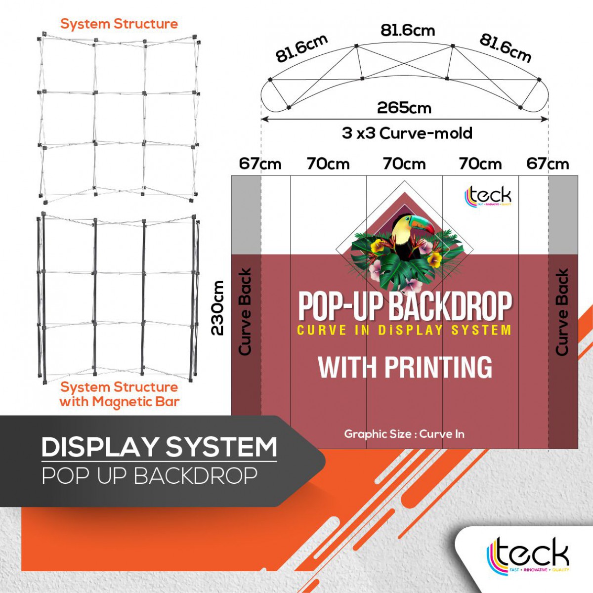 Pop Up Backdrop Curve (with print)