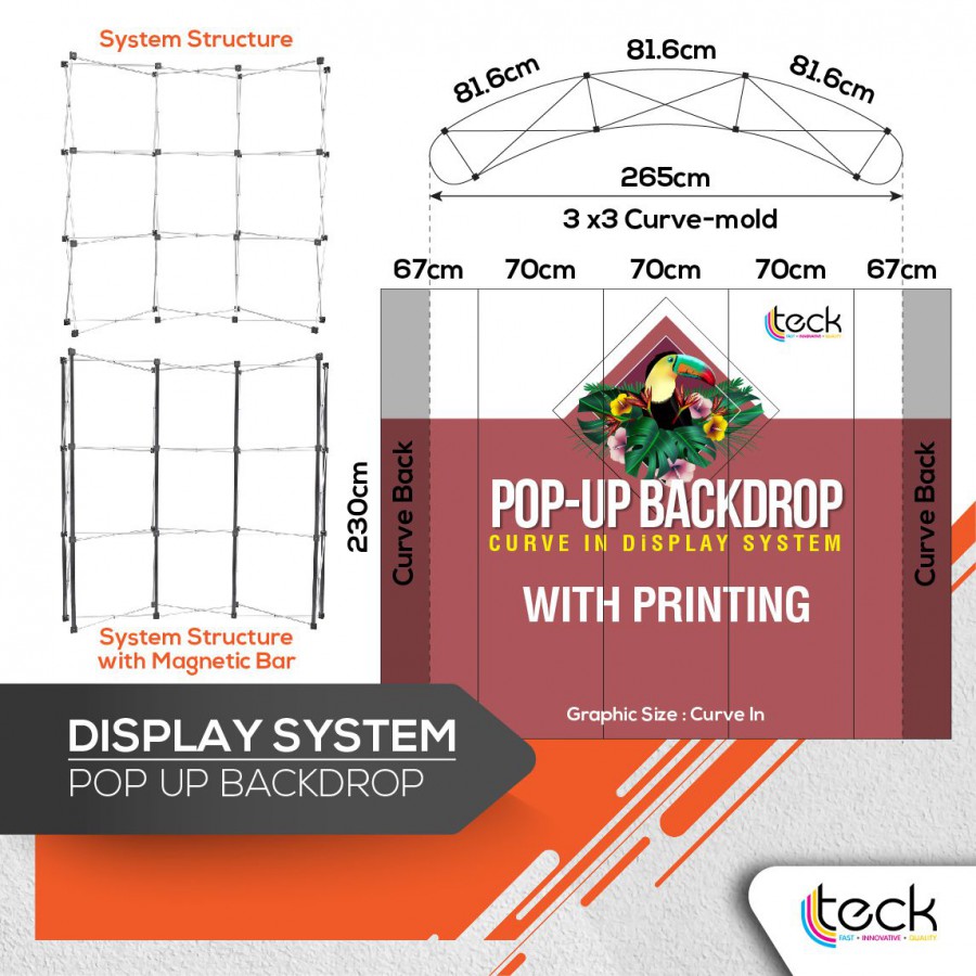 Pop Up Backdrop Curve (with print)