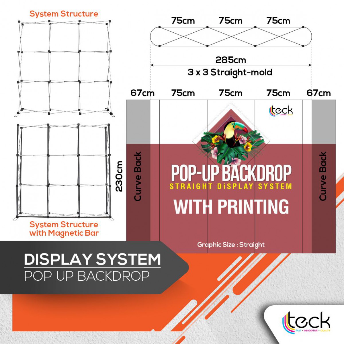 Pop Up Backdrop Straight (with print)